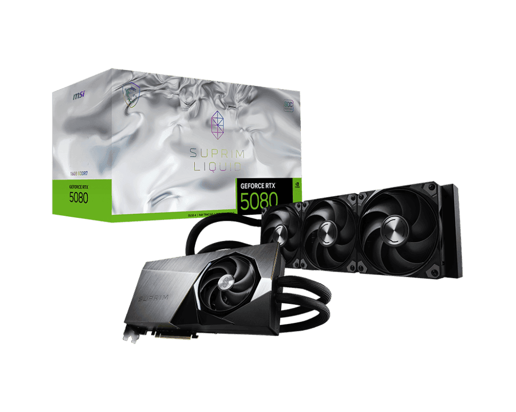 MSI GeForce RTX 5080 SUPRIM 16GB LIQUID SOC 16GB Graphics Card | Fierce PC