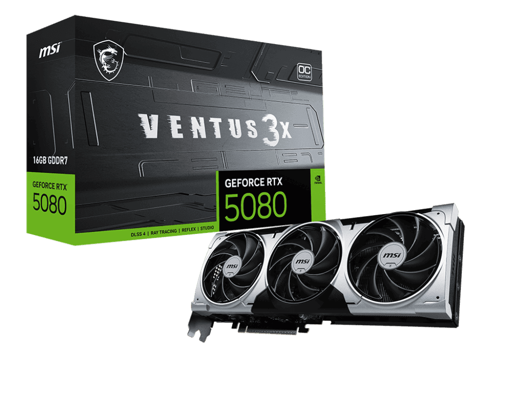 MSI GeForce RTX 5080 Ventus 3X OC PLUS 16GB Graphics Card | Fierce PC